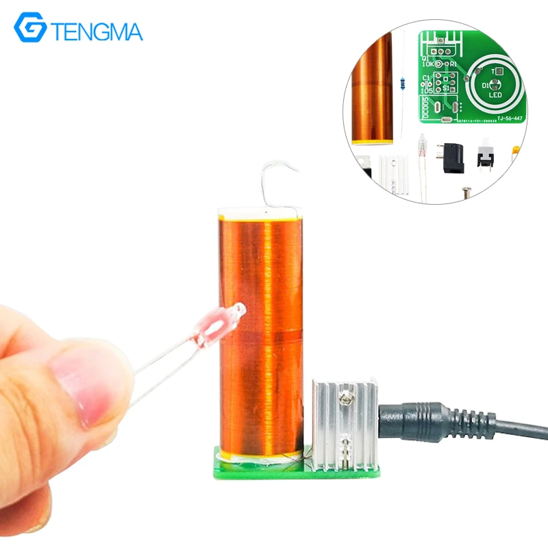 Mini Tesla Coil DIY Electronic Kit, Lighting and Igniting, High Voltage ...