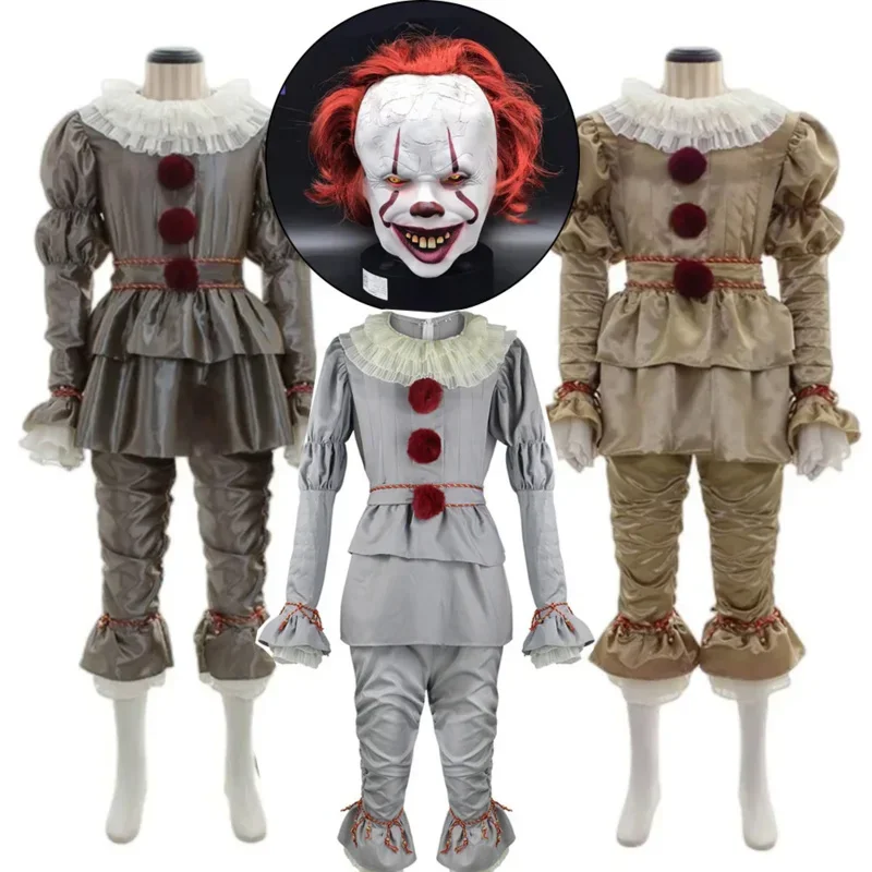Halloween-Clown-Pennywise-Coplay-Costume-Movie-Stephen-King-Horror-Mask ...
