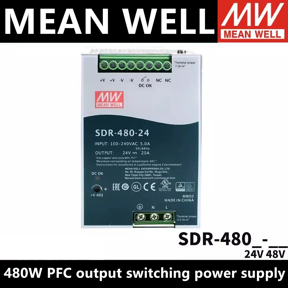 MEAN-WELL-SDR-480-Single-Output-Industrial-DIN-RAIL-Power-Supply-SDR ...