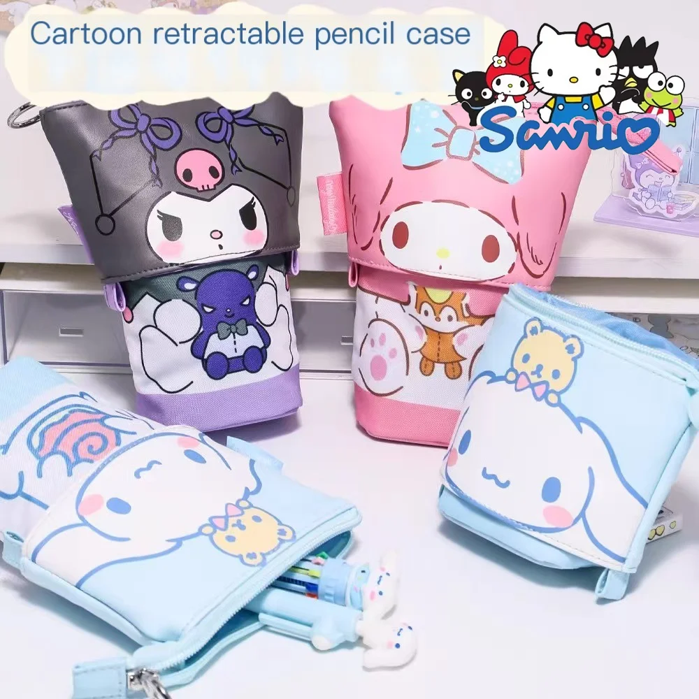 Sanrio Retractable Pencil Case Student Stationery Organizer Cute Kuromi ...
