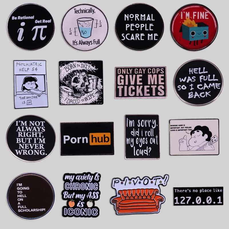 High-Quality-Black-Humor-Gothic-Brooch-Funny-English-Alphabet-Quotes ...