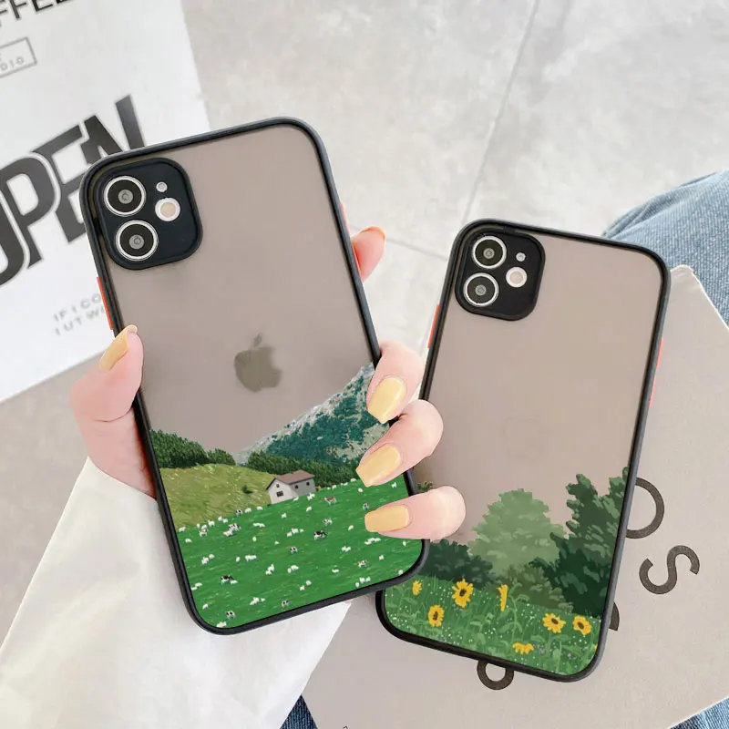 Nature Spring Green Landscape Hand Painted Phone Case For iPhone SE ...