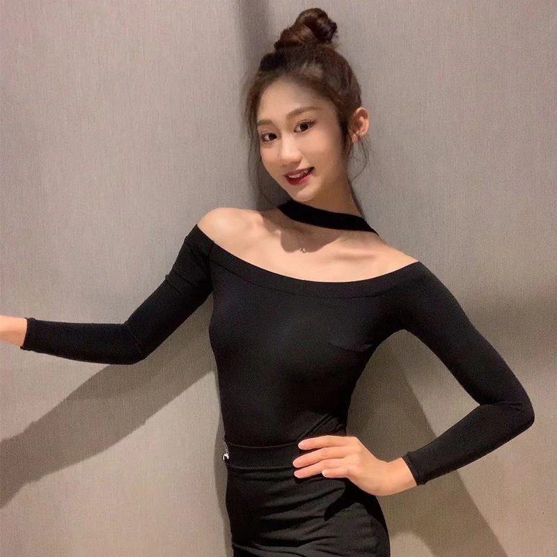 Tops-de-baile-latino-sin-hombros-para-mujer-ropa-de-baile-moderno-de ...