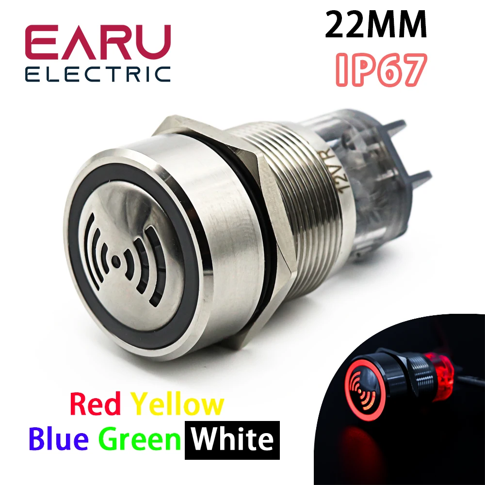 Buzzer étanche 220V 22MM Rouge Dispositif'avertissement de haut parleur ...