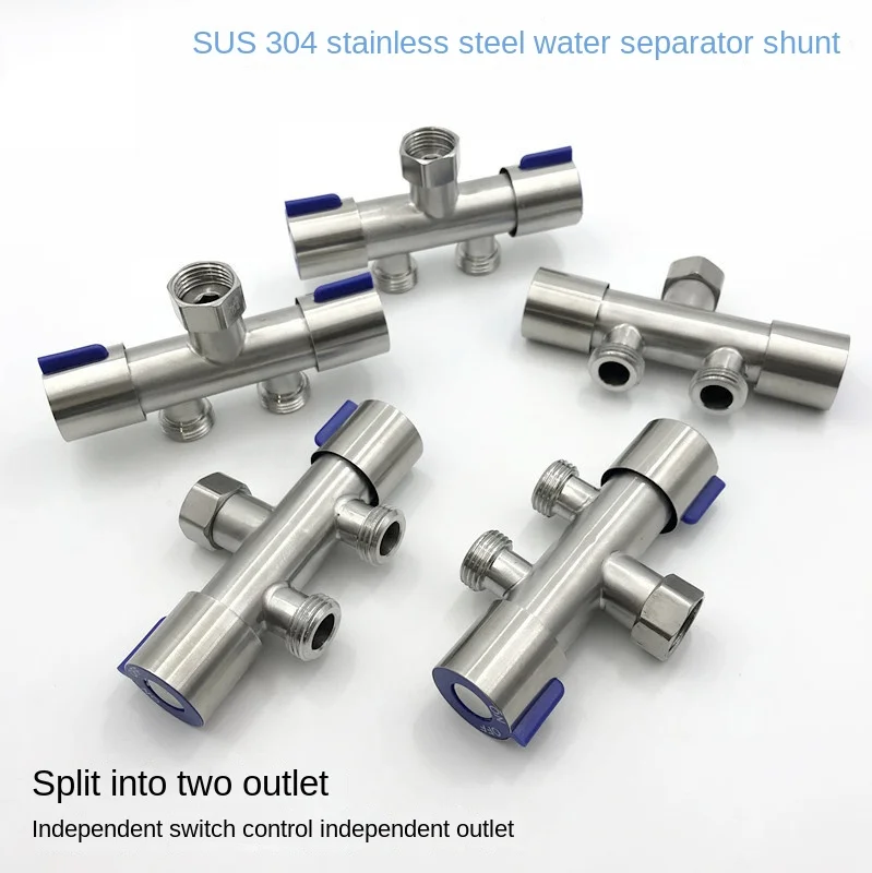 304-Stainless-Steel-1-in-2-Out-3way-Stainless-Steel-Angle-Dual-Outlet ...