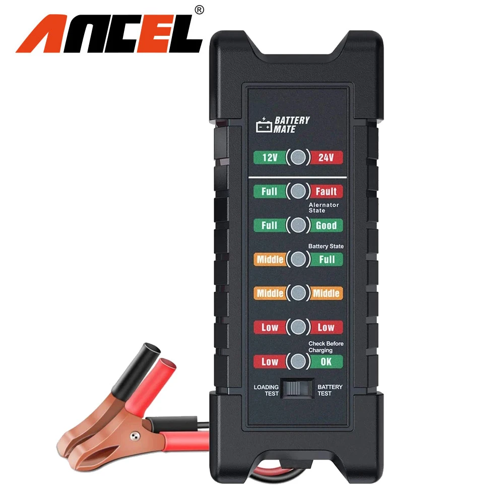 Ancel Bm410 Car Battery Tester 12v & 24v Digital Battery Tester Car ...