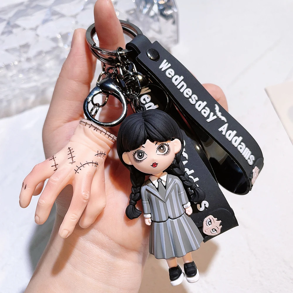 Wednesday-Addams-Acrylic-Keychain-Animated-Addams-Family-Figure-Pendant ...