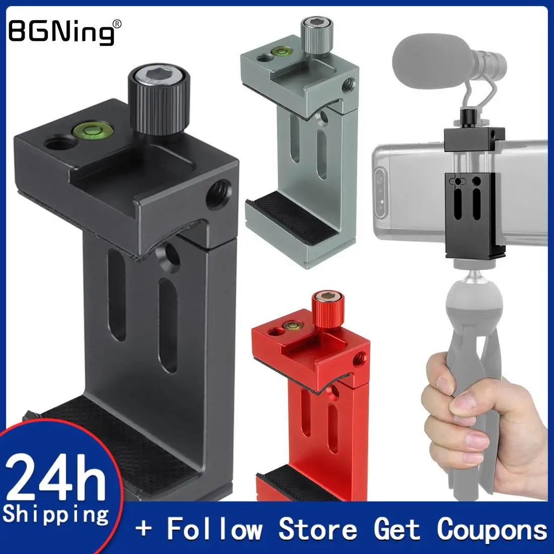 Smartphone-Holder-Stand-Bracket-Clip-For-GoPro-Camera-Flashlight-Mic-w ...