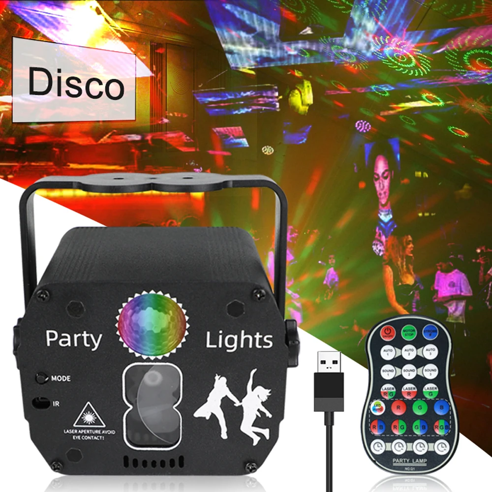 Laser Lights 4K Projector DJ Disco Stage Party Strobe Beam Moving Head ...