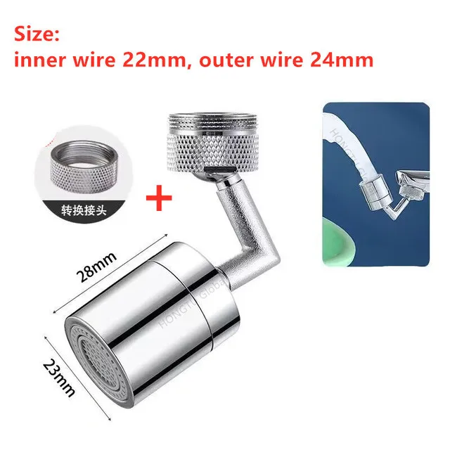 Stainless Steel 1080 Universal Rotation Faucet Robotic Arm Metal Swivel ...