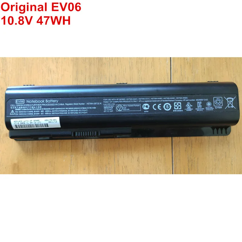 10.8V 47WH Original EV06 Laptop Battery For HP Pavilion DV4 DV5 DV6 G60 ...