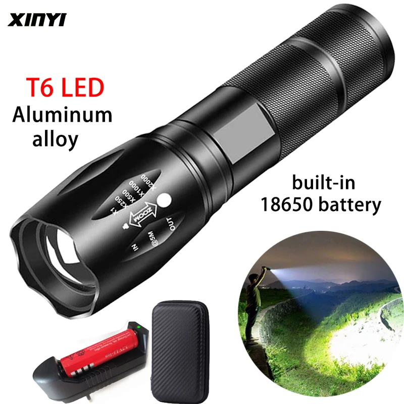 LED-Rechargeable-Flashlight-XML-T6-L2-linterna-torch-18650-Battery-5-Modes-Waterproof-Outdoor ...