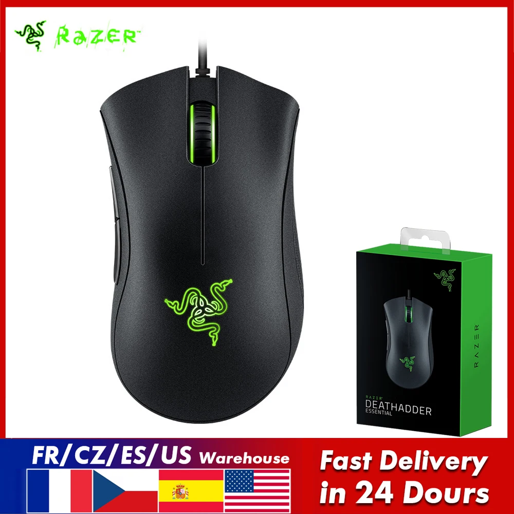 Razer DeathAdder Essential Wired Gaming Mouse 6400DPI Ergonomic Mice ...