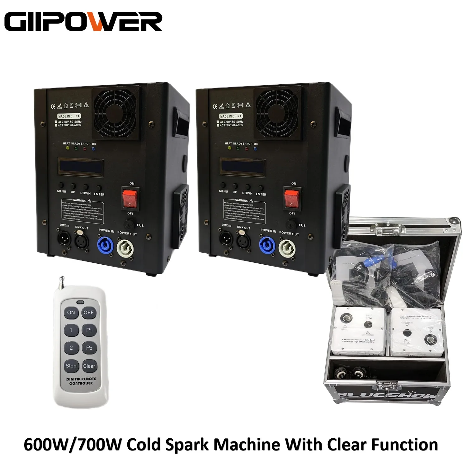 2pcs-600W-700W-Cold-Spark-Machine-Flightcase-Ti-Powder-Wedding-Clear ...