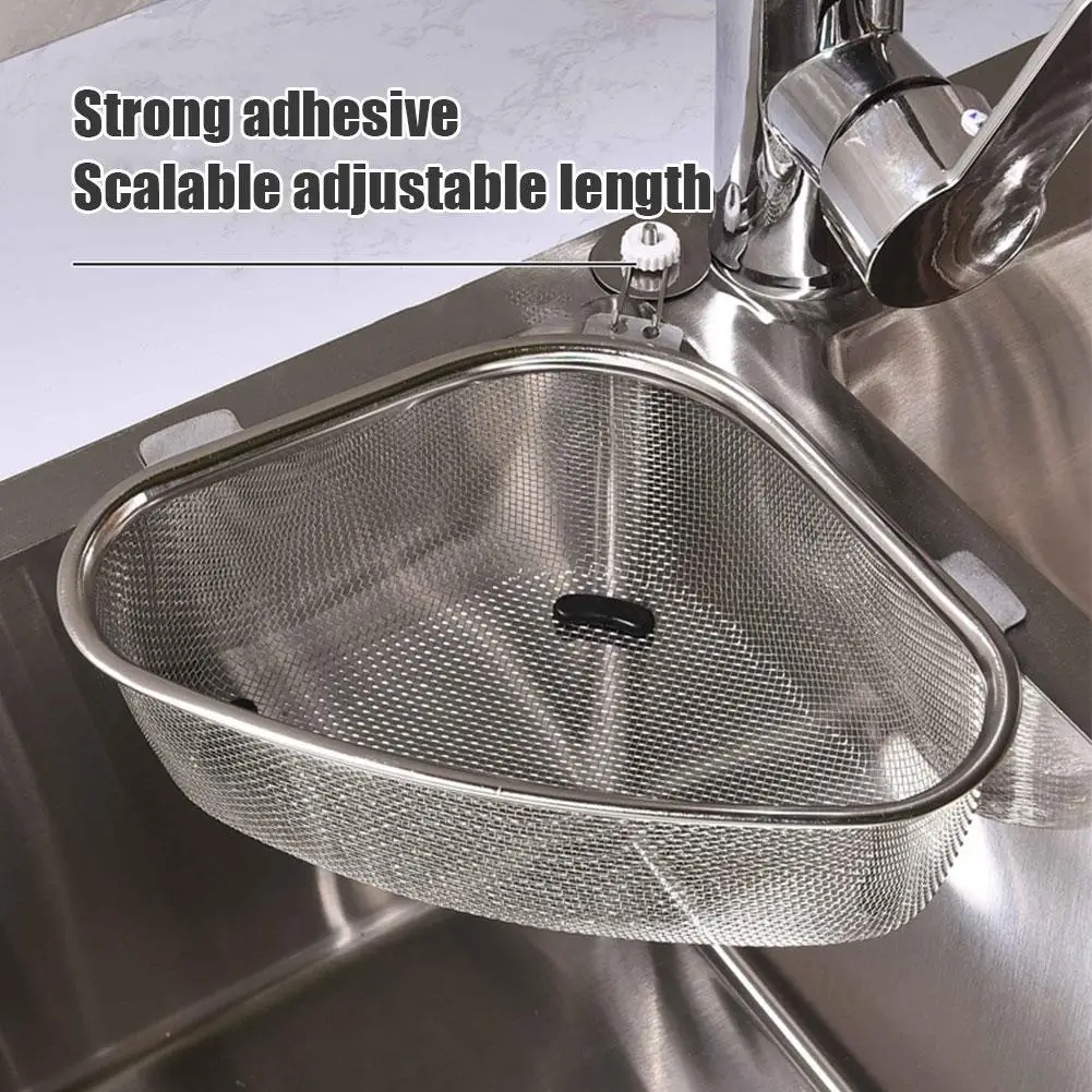 Stainless-Steel-Sink-Triangle-Drain-Basket-Kitchen-Residue-Filter-Net ...