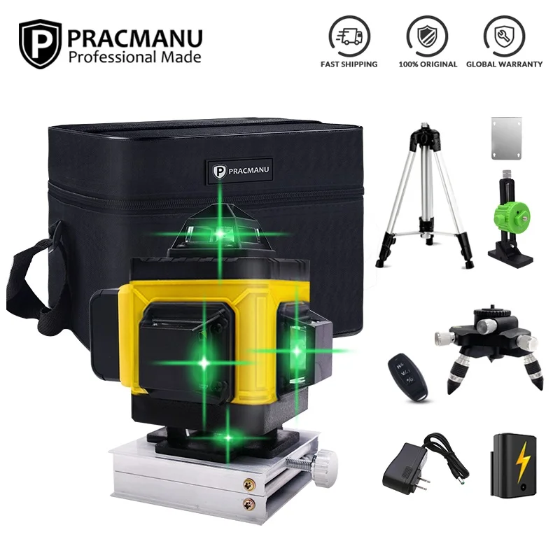Pracmanu 12/16 linii 3D/4D poziom lasera 360 ° poziome i pionowe krzyż ...