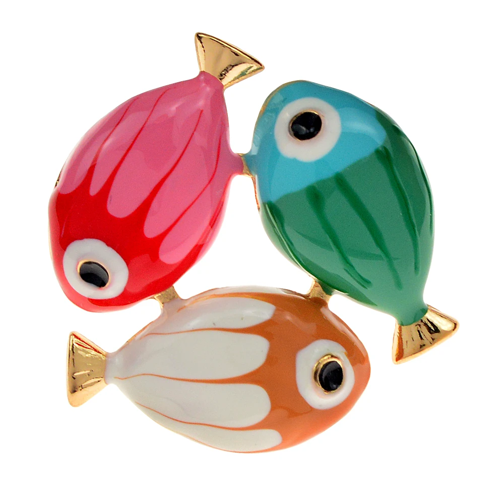 CINDY XIANG Colorful Enamel Small Fish Brooches For Women Cute Cartoon ...
