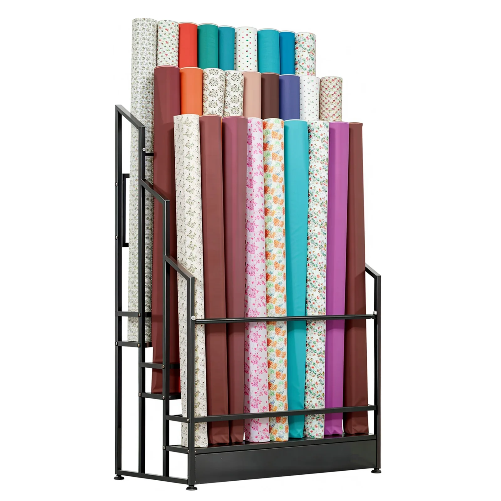 Textile Fabric Display Rack 3 Tier Craft Roll Storage and Organizer ...