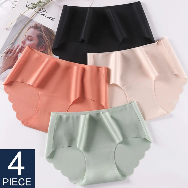 Women's Seamless Panties Slip Silk Underwear Woman Ruffle Female ...