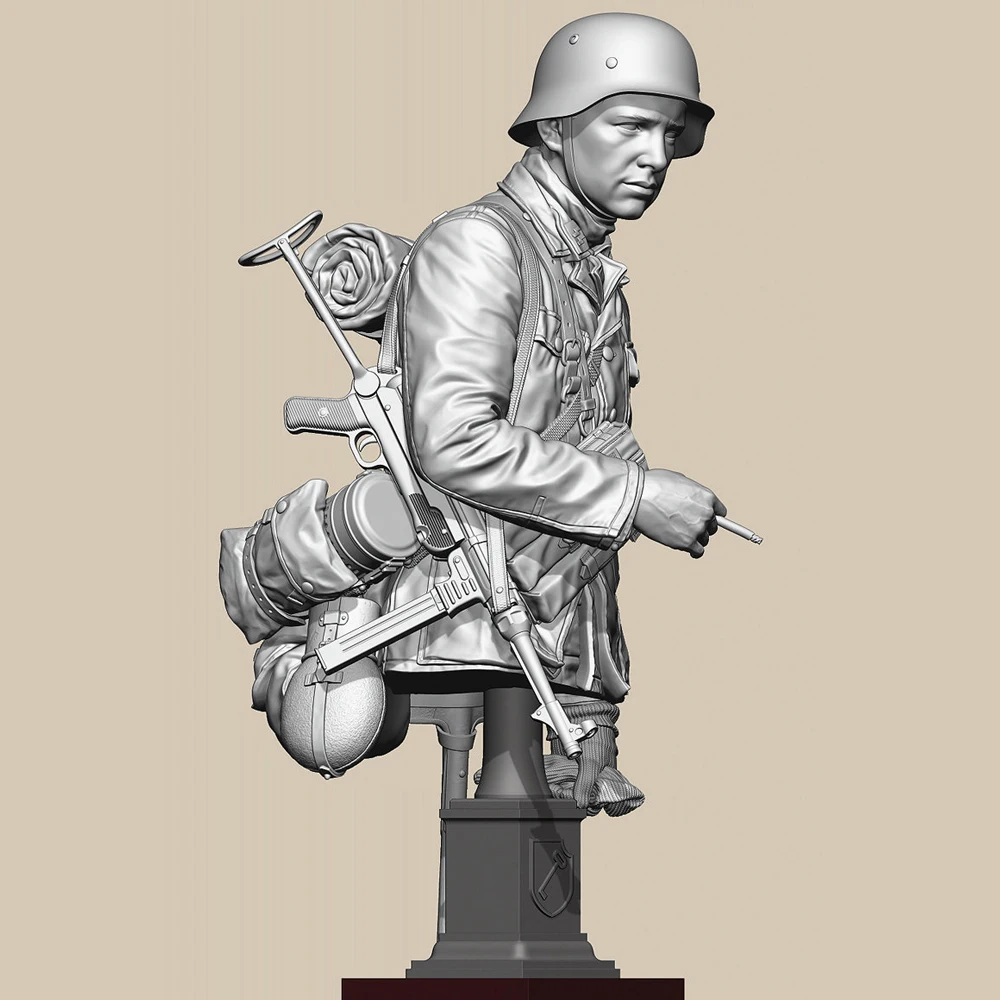Resin Model figure Bust, 1/10 Ambush at Poteau 'Squad Leader' KG Hansen ...