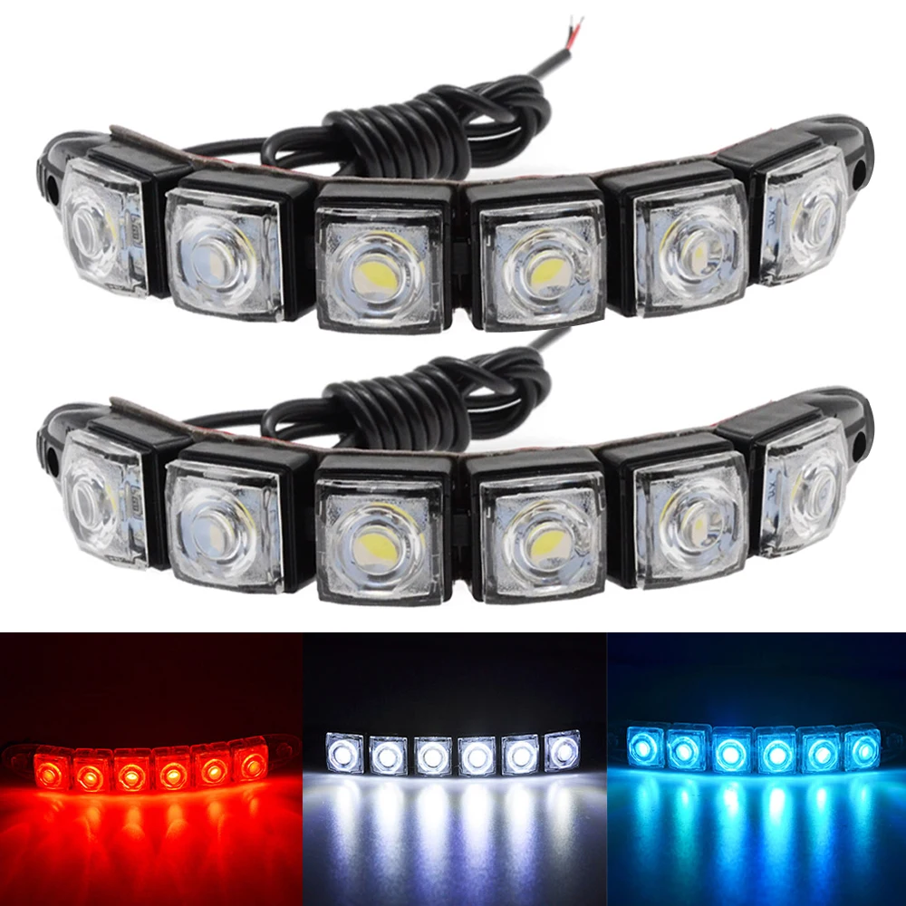 2X-Waterproof-DRL-6Chips-Led-Car-Auto-Decorative-Flexible-Daytime ...