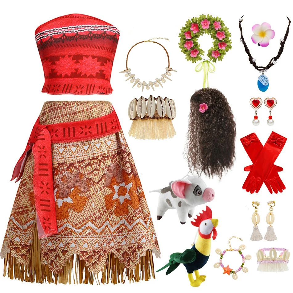 Girl Maui Moana Vaiana cosplay costume carnival Halloween Moana dress ...