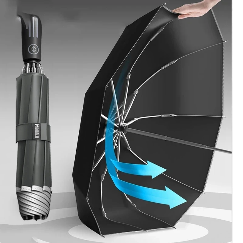 Strong-Folding-Man-Umbrella-Anti-storm-Reinforced-Luxury-Inverted ...
