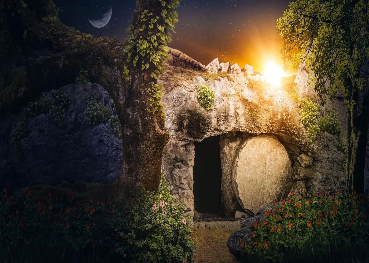 Resurrection of Jesus Christ Empty Tomb He is Risen Christian Easter ...