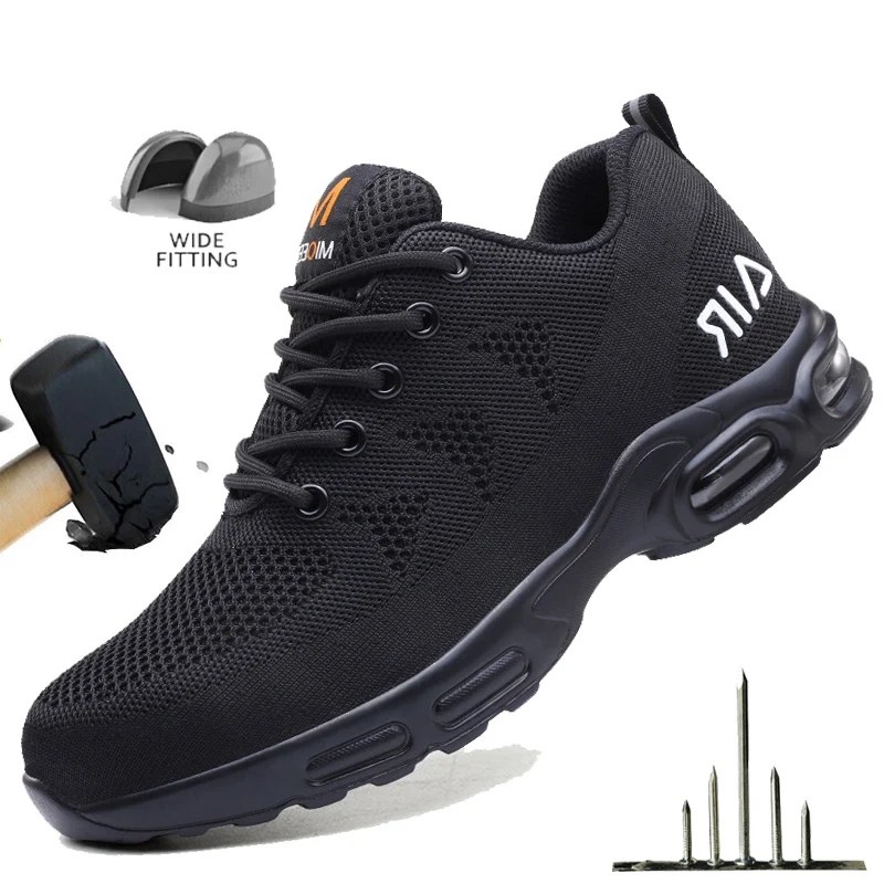 Safety-Shoes-Men-Steel-Toe-Boots-Air-Cushion-Work-Sneakers-Lightweight ...