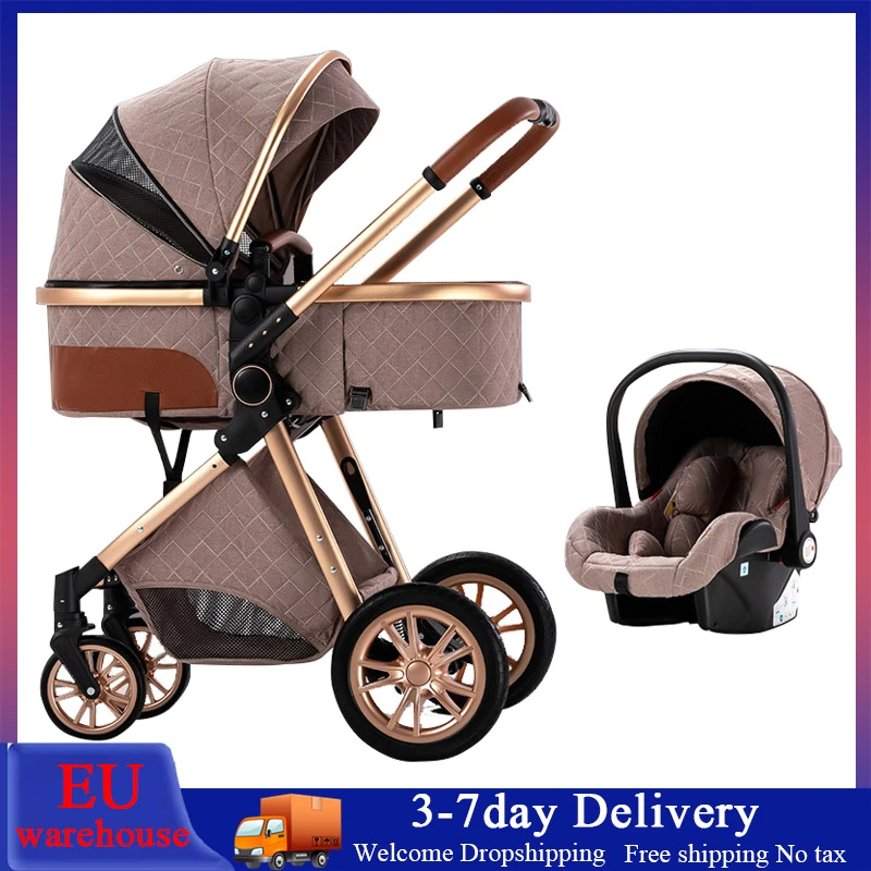 New Baby Stroller new luxury 3 in 1 travel stroller reclining car seat ...