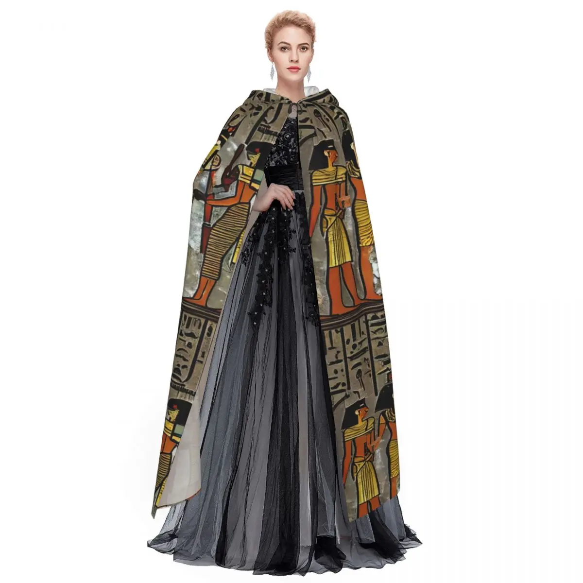 Hooded Cloak Unisex Cloak with Hood Ancient Egyptian Hieroglyphics ...