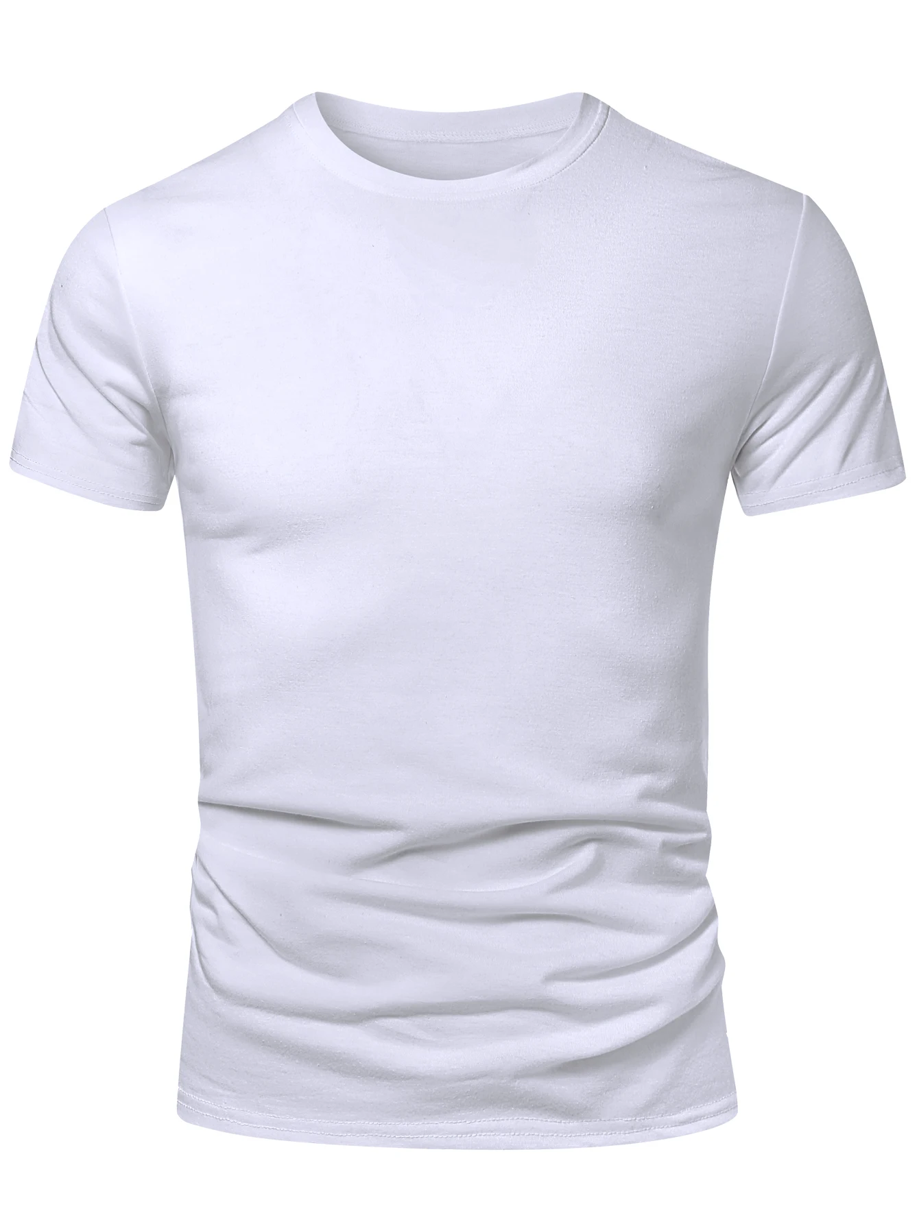 Summer-black-and-white-fashionable-solid-round-neck-men-s-short-sleeved ...