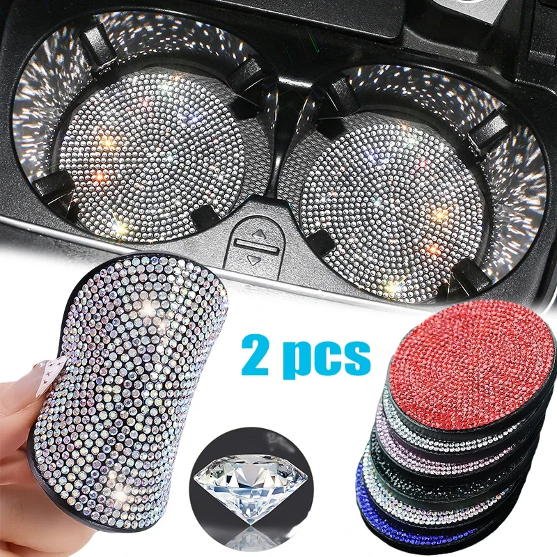 N-o-Slip-Car-Water-Cup-Pad-Coaster-Diamante-Insert-Coasters-Universal ...