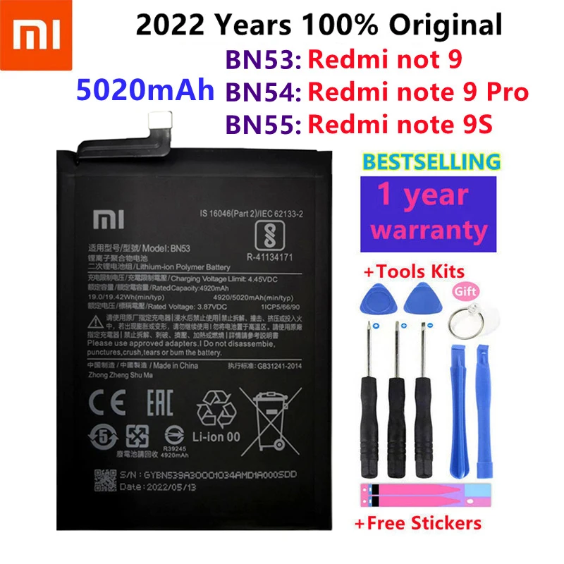 100% Original 5020mah Bn53 Bn54 Bn55 Replacement Battery For Xiaomi ...