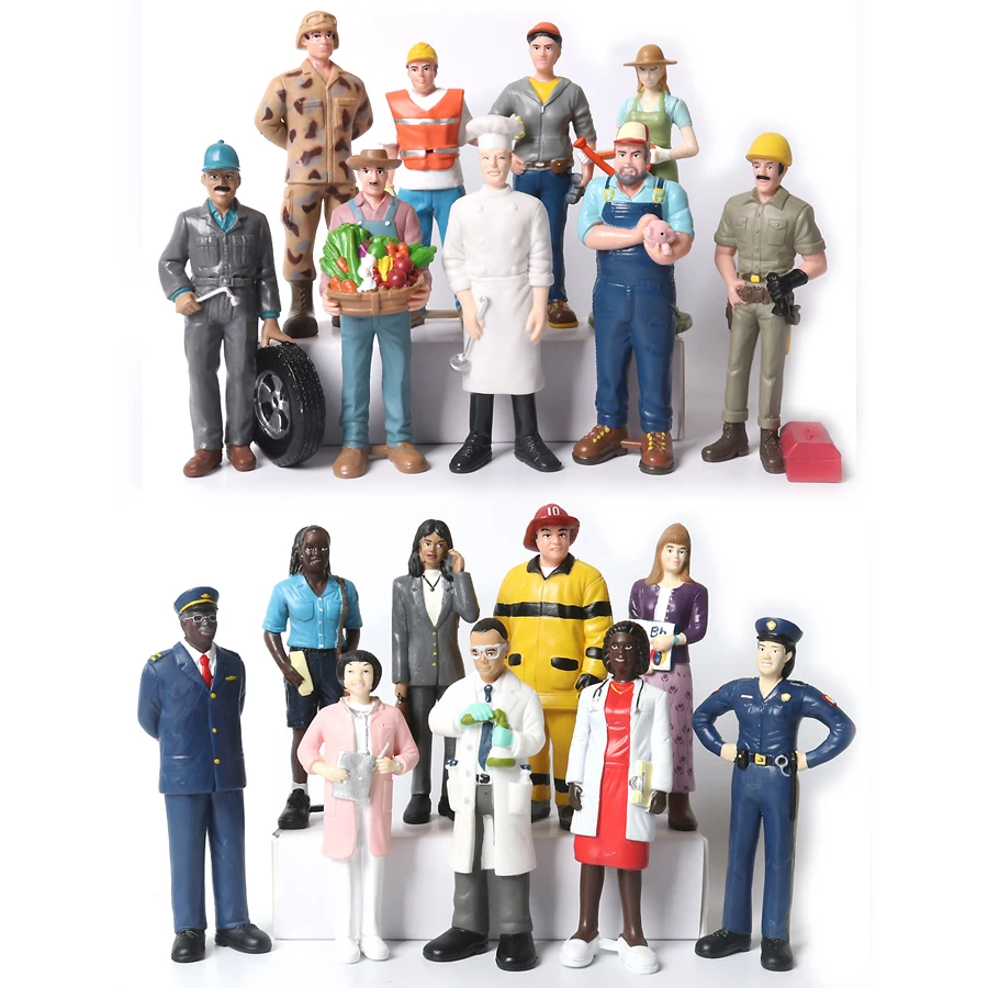 Realistic-Professionals-Pretend-Career-Figures-Firefighter-Police ...