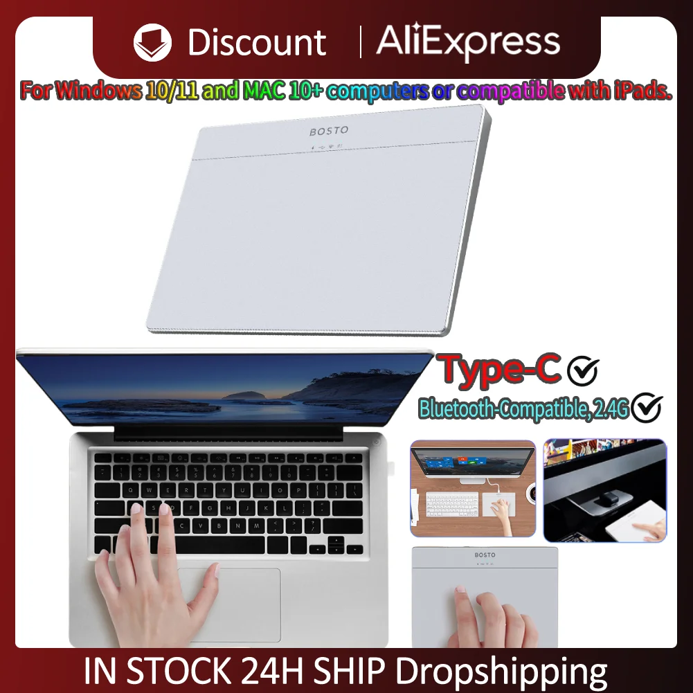 Bluetooth-Compatible Touchpad High Precision Haptic Feedback Portable ...