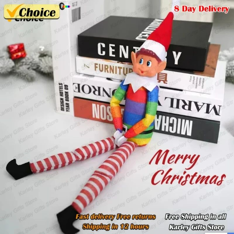 Mu-eco-de-elfo-rojo-de-Navidad-adorno-navide-o-de-arco-ris-decoraci-n ...