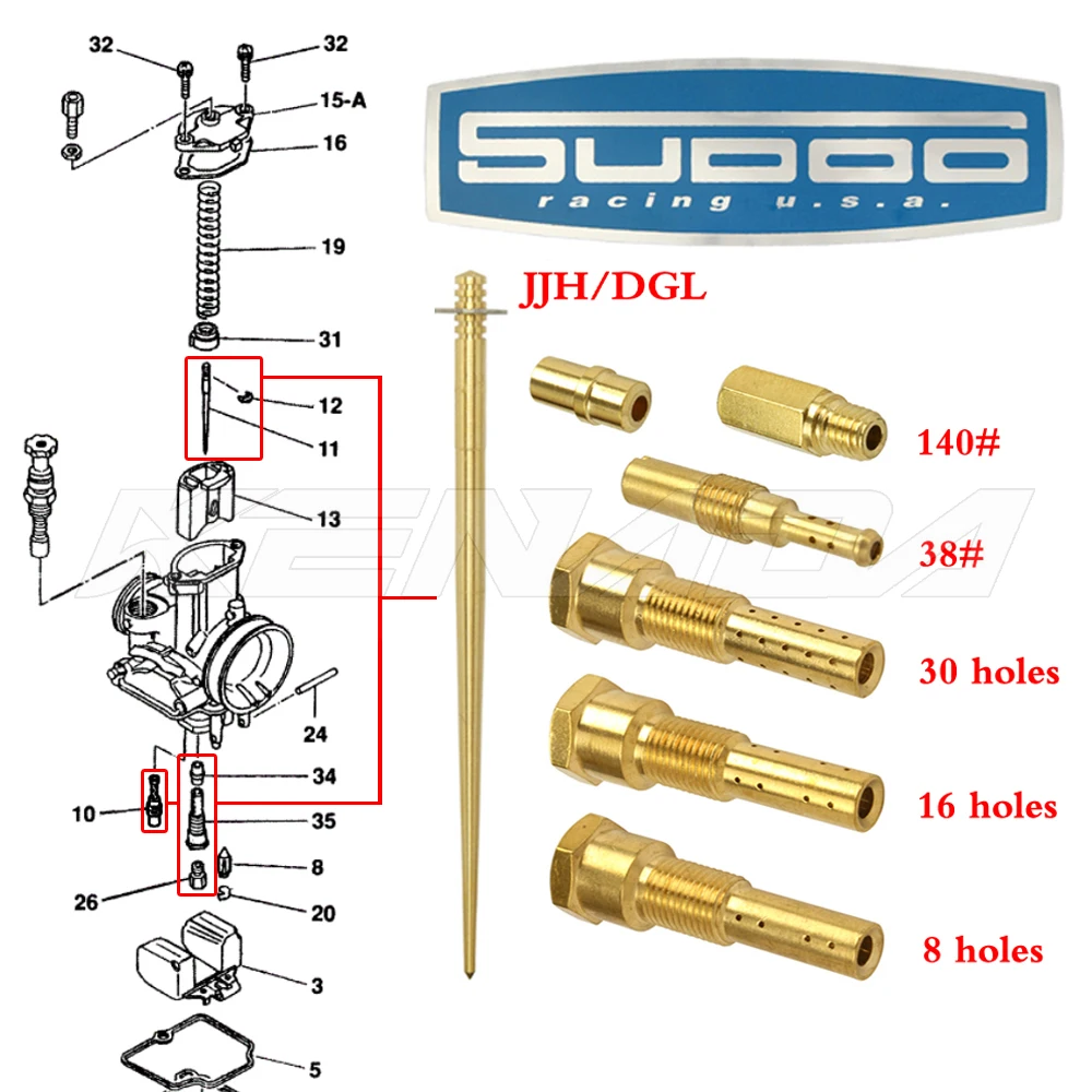 JJH-DGL-Pilot-Jet-Main-Jets-nozzle-Needle-Atomizing-tube-sudco-nozzle ...