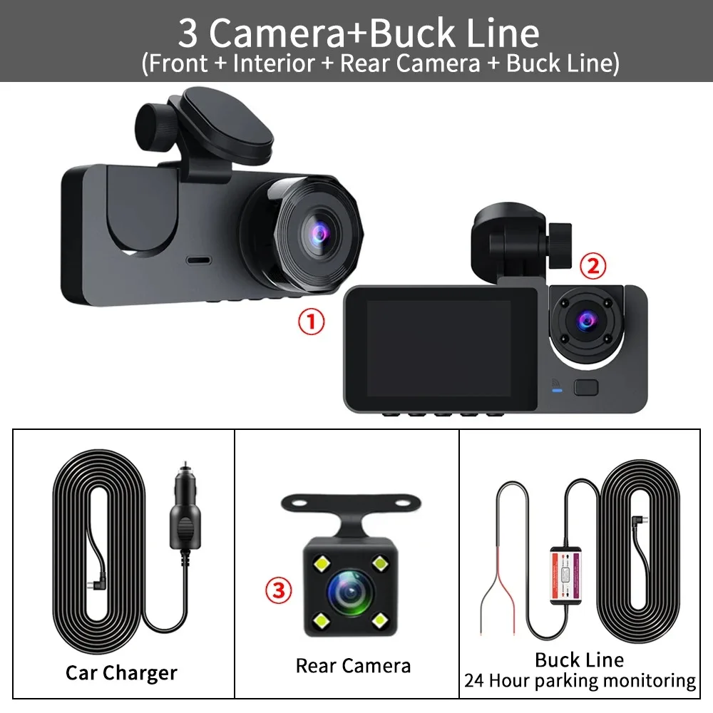 3-Channel-Dash-Cam-for-Cars-Camera-HD-1080P-Video-Recorder-Dashcam-DVR ...