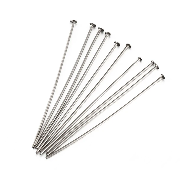 Alfileres de cabeza plana de acero inoxidable, 100 piezas, suministros ...