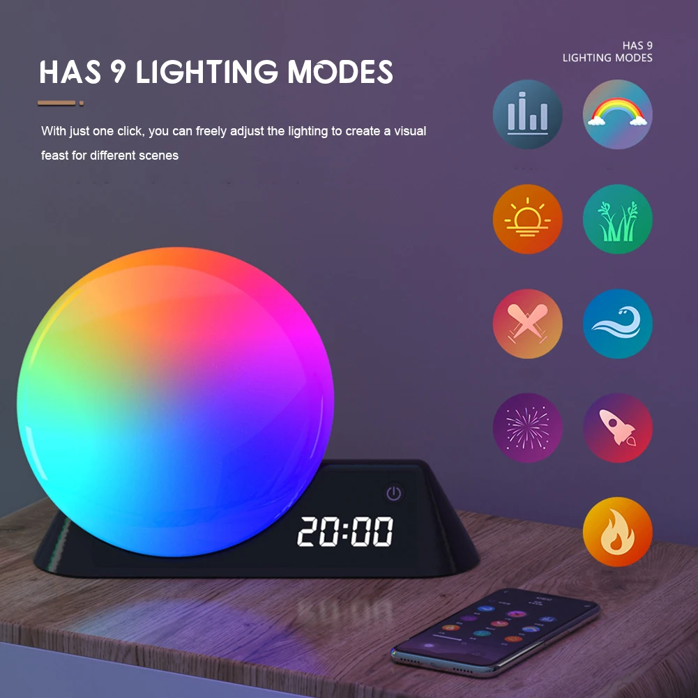 10-Colors-Vertical-Wake-up-Light-Simulate-Sunrise-Sunset-Colorful-Night ...