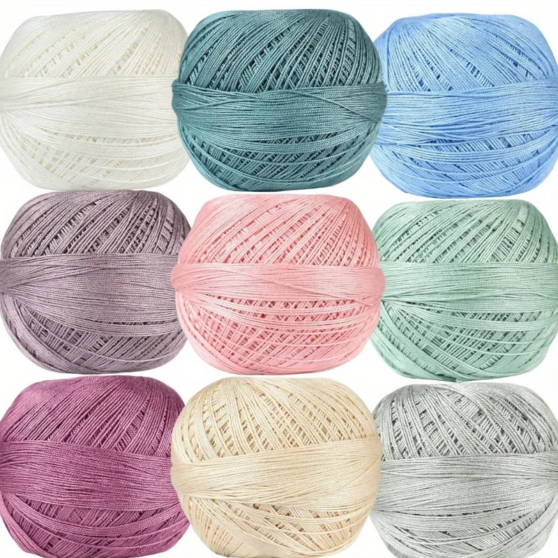 6 Pack Set Lace Yarn Hand Crochet Thread Silk 20% Cotton 80% Blend for ...