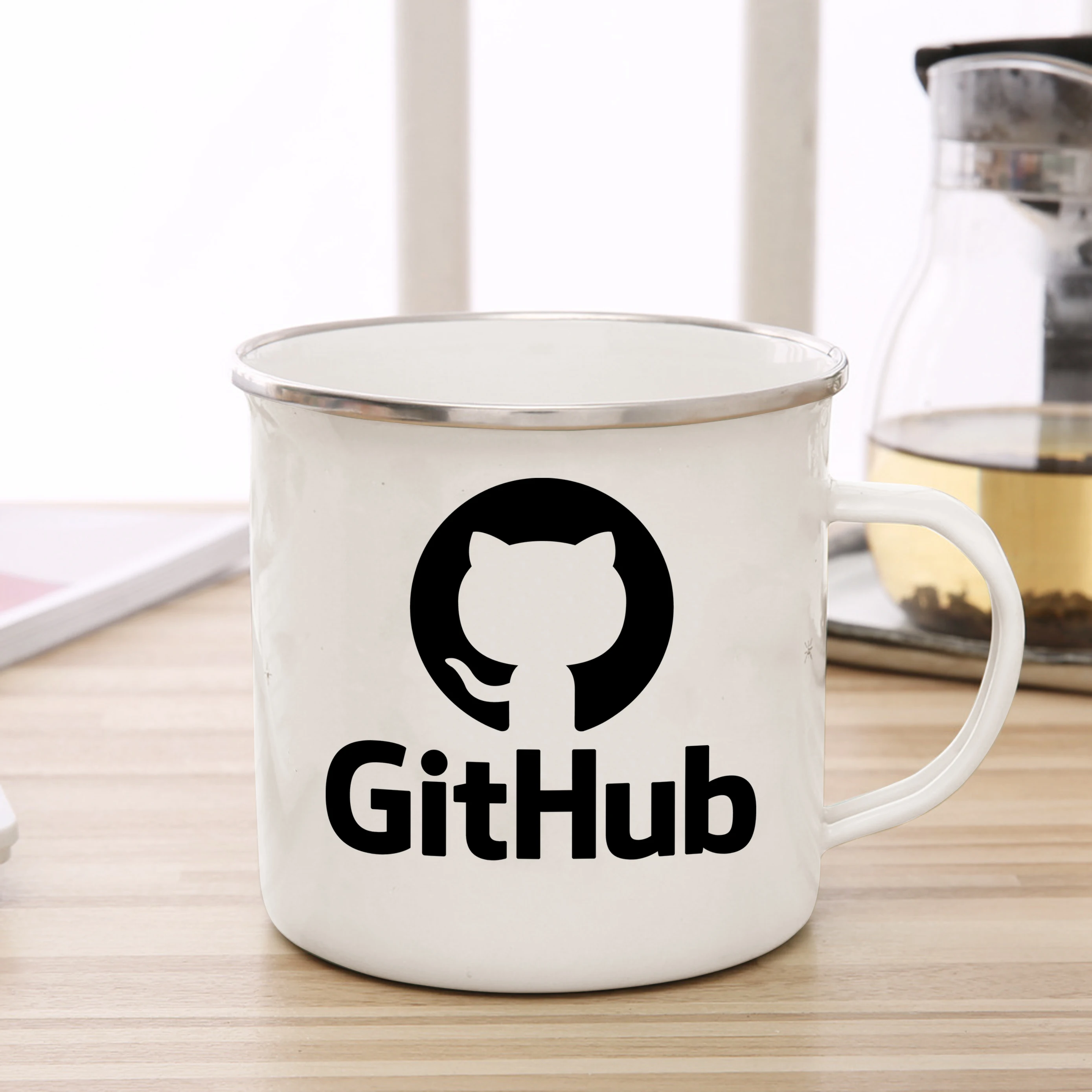 MZ-373 Github Enamelled cup Coffee Mug 11oz Fun Ceramic Coffee Tea ...