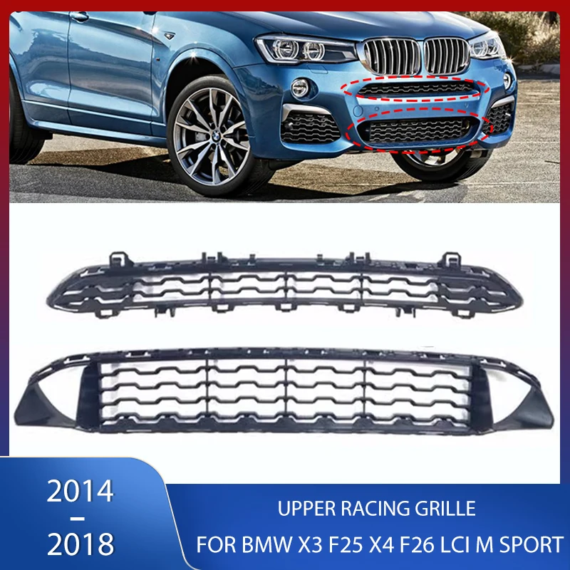 Car-Front-Bumper-Upper-Radiator-Grille-Lower-Racing-Grill-Cover-Trim ...