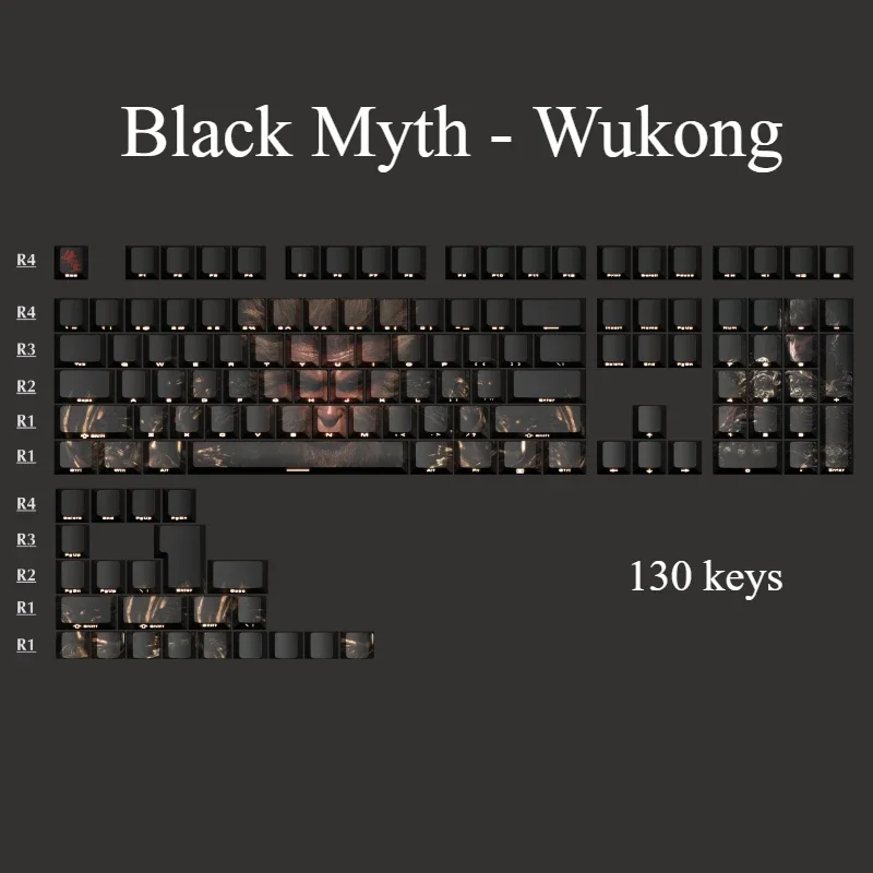 Black-Myth-Wukong-Keycap-Anime-Game-Pbt-130Keys-L-Shaped-Enter-Key-Iso ...
