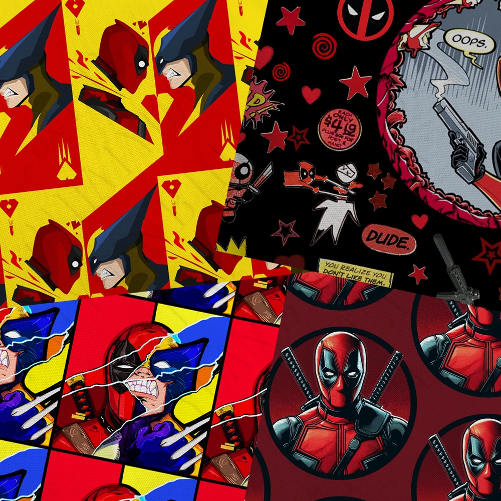 45X145cm-deadpool-wolverine-Print-Polyester-cotton-Material-fabric-Hat ...