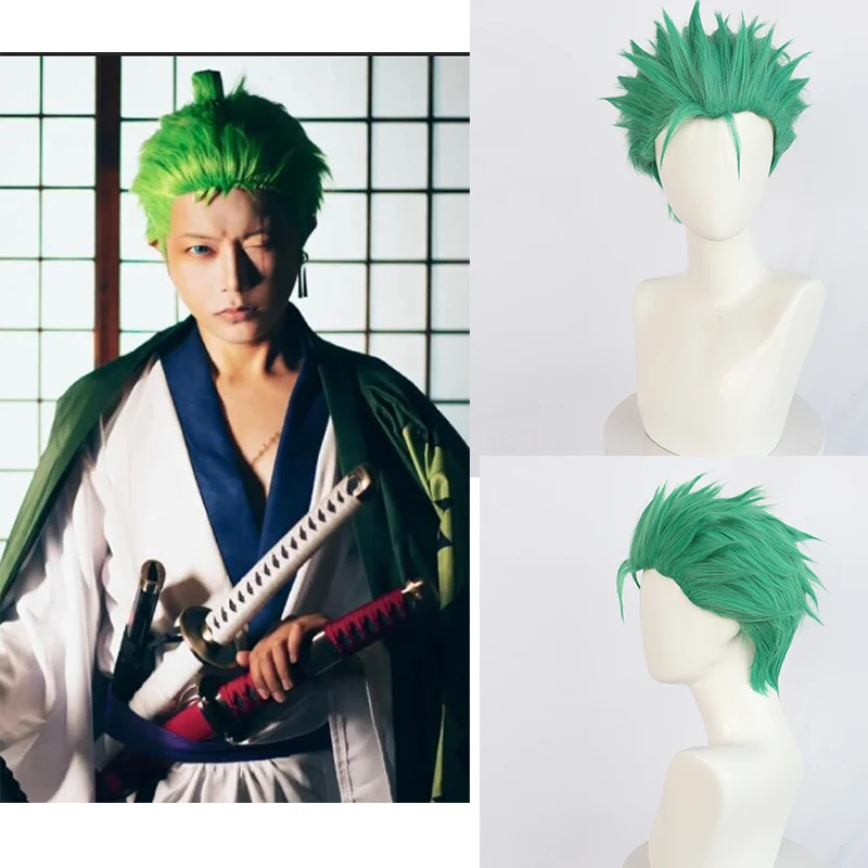 Anime Roronoa Zoro Cosplay Costume Green Zoro Wig Man Women Halloween ...