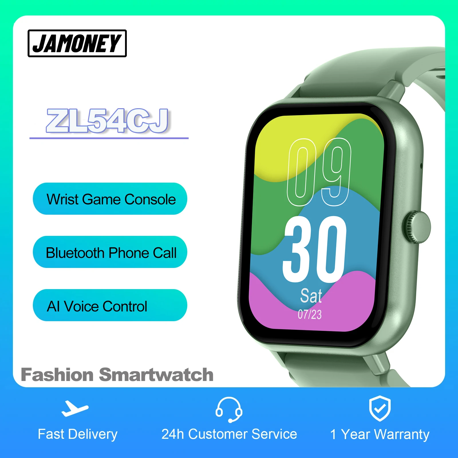 ZL54CJ Smart Watch Bluetooth Call Heart Rate Blood Pressure Monitoring ...