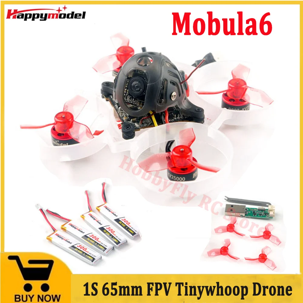 Happymodel mobula6 v2 1s 65mm fpv tinywhoopドローンbnf w/crazyef4 lite v3.1 ...