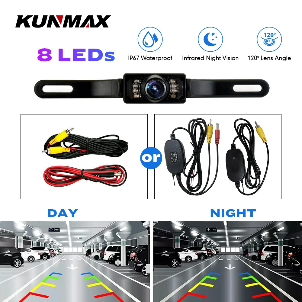 Universal-8-LED-Auto-Parking-HD-Car-Rear-View-Camera-Reverse-backup ...